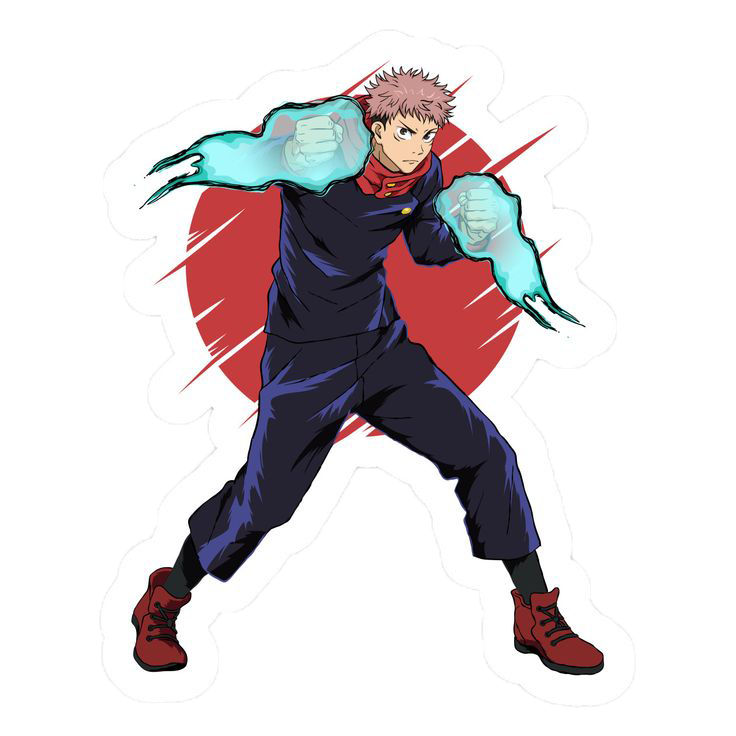 "Yuji Itadori in Action" Sticker - Weebscult